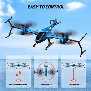 VATOS RC Helicopter 2.4G, All in 1 Remote Control Helicopter Super Function 360° Flip, Obstacle Avoidance, Altitude Hold, One Key take Off/Landing, RC Plane Toy Gifts for Kids Adults