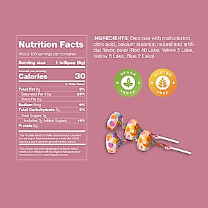 Smarties Lollipops Original Flavors Vegan-Friendly, Gluten-Free Hard Candy, 2 Pound Bag