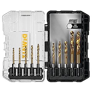 DEWALT Titanium Nitride Coated Drill Bit Set, 10-Piece Impact Ready (DD5160)
