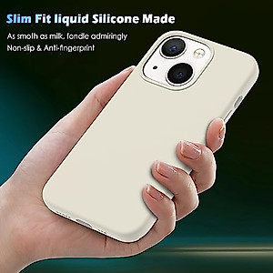 YATWIN [5 in 1 Designed for iPhone 13 Case with 2X Screen Protector + 2X Camera Lens Protector, Liquid Silicone Slim Soft Rubber Shockproof Phone Case Cover for iPhone 13 (6.1") - Mint White