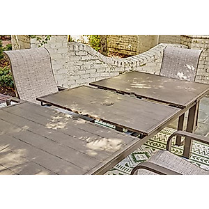 Signature Design by Ashley Beach Front Contemporary Outdoor Dining Extension Table, Light Brown
