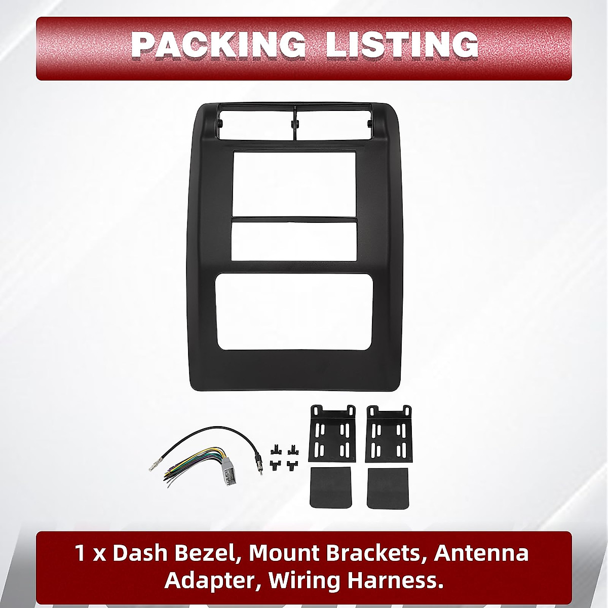 HECASA Double Din Dash Kit W/Wiring Harness Compatible with 2003-2006 Jeep Wrangler TJ Radio Dash Bezel