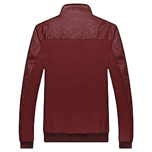 Tanming Men's Casual Slim Fit Lightweight Zip Up Softshell Bomber Jacket (Small, Red)