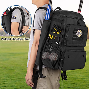 DSLEAF Baseball Backpack with 2 Bat Sleeves, Softball Bag with Vented Shoe Space and Multi Pockets for Adults (Patent Design)