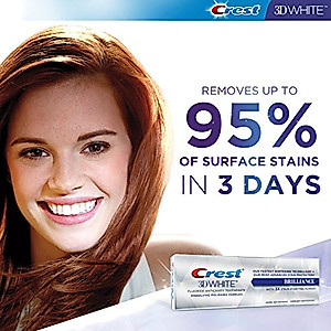 Crest 3D White Brilliance Advanced Whitening Technology + Advanced Stain Protection Toothpaste, Vibrant Peppermint, 4.1 oz