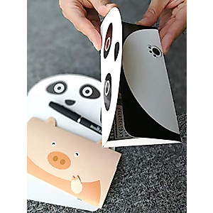 JINSRAY Cute Lovely Animal Cartoon Letter Writing Stationery Paper, Greeting Card, Thank You Card, 12pcs with Envelopes and Animal Stickers，Size 6.3" X 8.3" Paper, – Panda Bear Fox Leopard Pig Rabbit