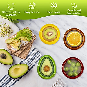 4PCS Silicone Food Storage Containers, Fruit And Vegetable saver, Silicone Food Savers-Fruit And Vegtable Storage Containers Set For Fridge