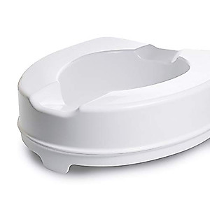 McKesson Raised Toilet Seat with Dual Locks, Fits Most Standard Toilets, 4 in H, 400 lbs Weight Capacity, 1 Count