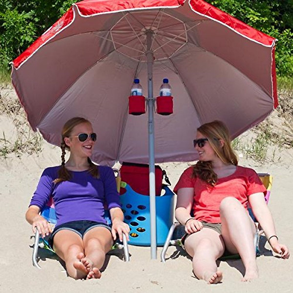 Wondershade Portable Sun Shade Umbrella, Lightweight Adjustable Instant Sun Protection - Red