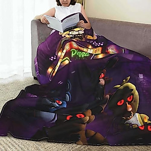 FNAF Bears Flannel Blanket Throw Plush Fleece Throw Blanket Soft Cozy Warm Lightweight for Couch,Bed and Sofa All Season