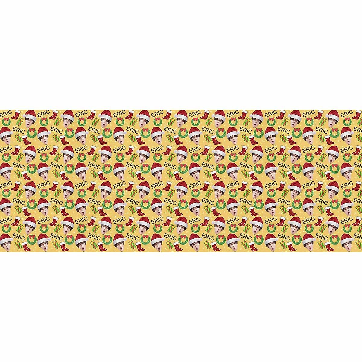 Jaydouble Custom Christmas Wrapping Paper Personalized Wrap Paper with Names And Photos For Adults Kids Boys Girls Friends Couples,Merry Christmas Xmas Festive Wrapping Paper 58" x 23