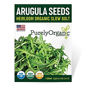 Purely Organic Products Purely Organic Heirloom Arugula Seeds (Slow Bolt) - Approx 500 Seeds
