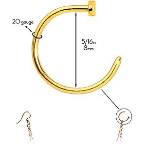 Body Candy Handcrafted Anodized Nose Ring to Dangle Earring 20 Gauge 5/16"