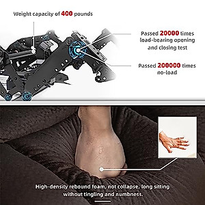 Cobplns 26in Extra Wide Recliner Chair-Living Room Chair，Ultimate Comfortable Goose Down Massage Chair, 400 lbs of Weight-Bearing Power Lift Recliners for Elderly（Dark Brown）