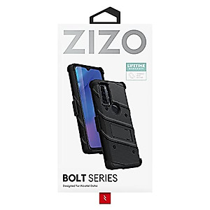 ZIZO Bolt Bundle for TCL 20 XE Case with Screen Protector Kickstand Holster Lanyard - Black