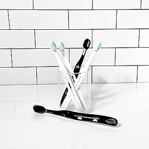 TOOTH NOTE Manual Toothbrush Wave Line (Infused Charcoal & White Set) / Soft Bristles for Sensitive Gums & Deep Clean/Clean Off Dental Plague/Practical and Functional Hands