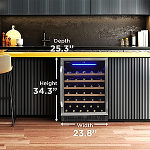 Danby 24-in Silhouette Stilton Single Zone Wine Cellar, Stainless Steel (SWC057D1BSS)