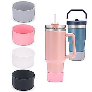 4 PCS for Stanley Boot, Silicone Bottom for Stanley Cup Boot Quencher Adventure 40oz&for Hydroflask Boot 12-24oz for Stanley Tumbler Accessories for Stanley Cup Accessories Avoid Scratches&Noise