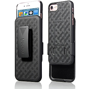 Aduro iPhone SE2/8/7/6/6s Holster Case, Combo Shell & Holster Case - Super Slim Shell Case with Built-in Kickstand, Swivel Belt Clip Holster for Apple iPhone SE 2nd Gen (2020) 8, 7, 6, 6s