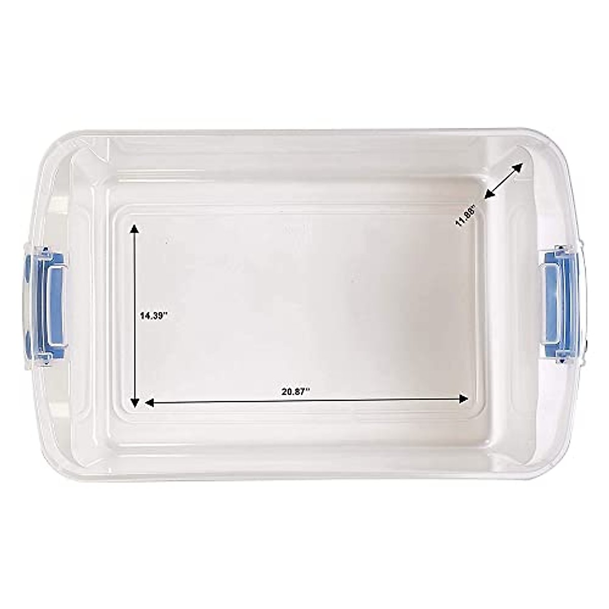 HOMZ 66 Quart Multipurpose Stackable Storage Container Tote Bins with Secure Latching Lids for Home and Office Organization, Clear (2 Pack)