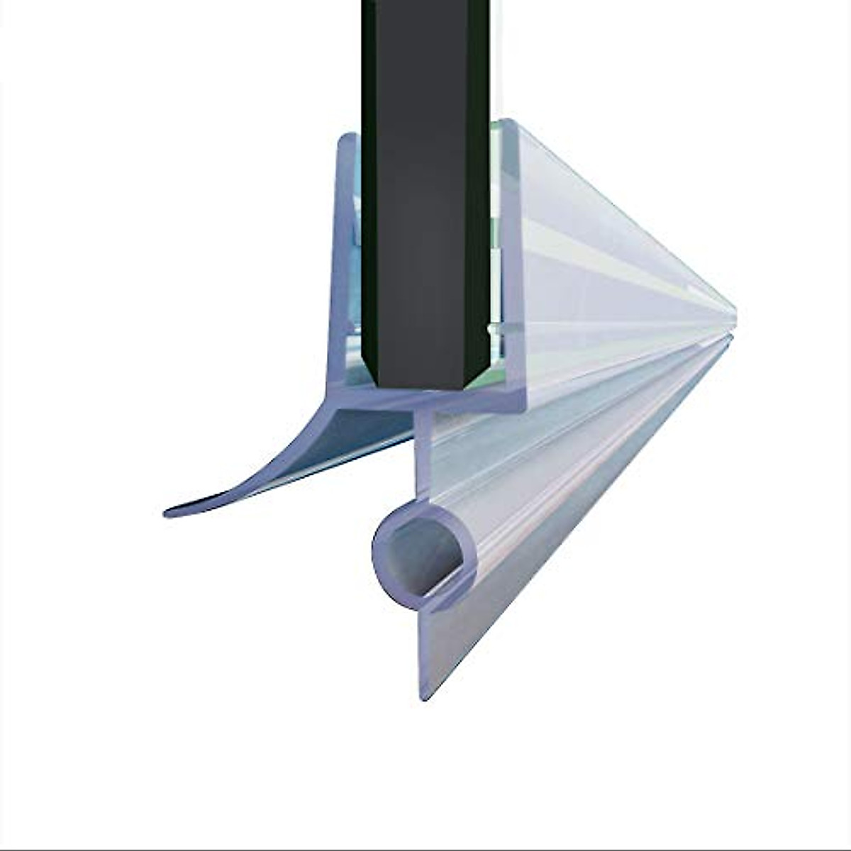 ELEGANT Shower Plastic Strip 28" Long Clear Vinyl Shower Door Bottom Seal Strips,Waterproof Rail for 3/8" Frameless Glass Shower Doors