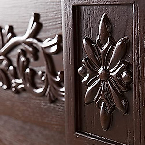 SEI Furniture Calvert Electric Carved Floral Trim Fireplace, Espresso (AMZ8729EF)