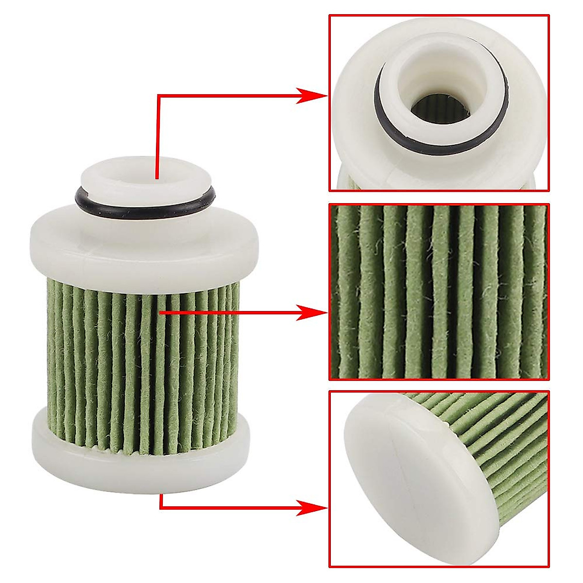 Tvent 6D8-24563-00-00 Fuel Filter Element 6D8-WS24A-00-00 18-79799 Replace for Yamaha F50 F60 F70 F75 F90 F115 LF115 T50 T60 50HP-115HP Outboard Motor with 3 Pack