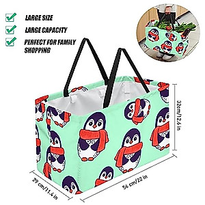 Cartoon Animal Full Print Large Capacity Laundry Organizer Tote Bag - Reusable and Foldable Oxford Cloth Shopping Bags