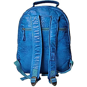 RUSTIC TOWN Leather Laptop Backpack for Women - Washed Leather Multipurpose Handbag, College Bookbag Camping Daypack Fashion Shoulder Travel Bag