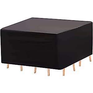 AMSAMOTION Garden Furniture Covers, Garden Table Cover Protective Cover Garden Outdoor Furniture Set Cover Oxford Waterproof, Windproof, Anti-UV 49"x49"x29