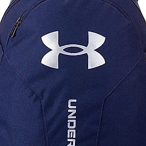 Under Armour Unisex-Adult Hustle Lite Backpack , (410) Midnight Navy / Midnight Navy / Metallic Silver , One Size Fits All
