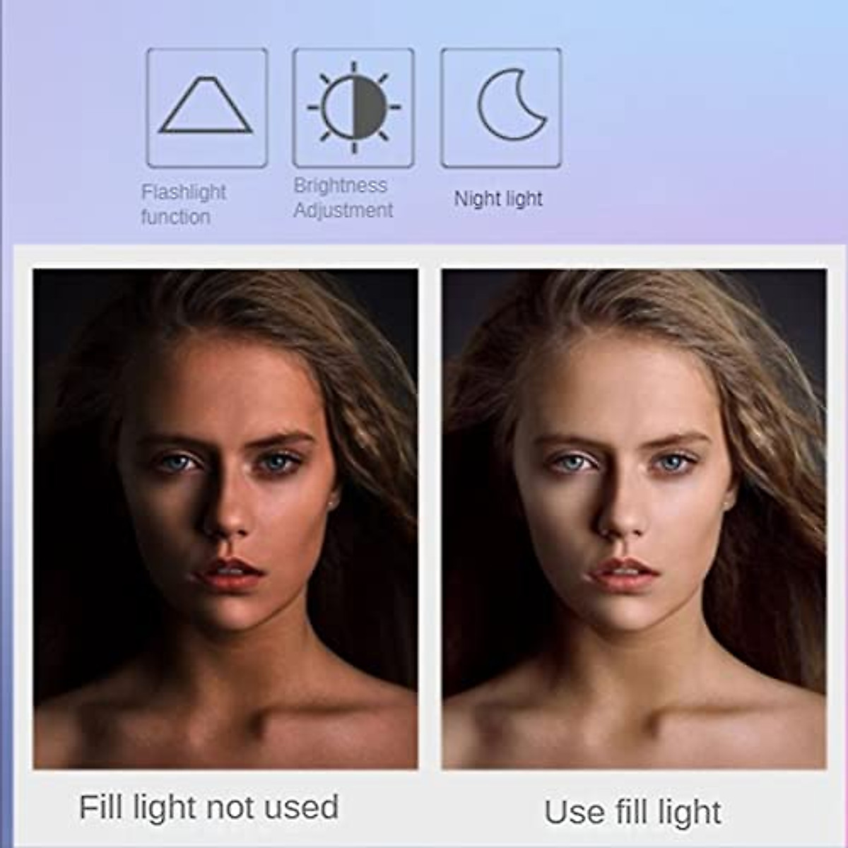 Zxsdjksd Mobile Phone Fill Flash Lens Light Lamp Clip Three Stop Dimming Mini Durable Practical 10 LED Selfie Ring Beauty,Pink