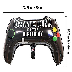 6 Packs Video Game Balloons, Reusable Game Controller Balloons, Balloons For Boys, 23.6'' x 15.7'' Aluminum Foil Balloons for Birthday Party and Game Party Decoration