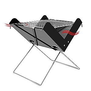 SLATIOM Stainless Steel Grill X-Shaped Foldable BBQ Stove Portable Barbecue Oven Outdoor Camping Picnic Charcoal Carbon Baking Grill