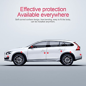 4 PCS Bling Rhinestone Car Door Handle Scratch Protector, Universal for All Cars, Vehicles, SUVs, Car Side Rearview Mirror, Car Door Edge Guard, Car Exterior Accessories for Women Men (Purple)