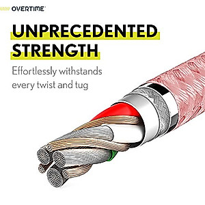 iPhone Charger Set, 2-Pack Overtime Apple MFi Certified Lightning Cables with 1 Dual USB Wall Adapter - 2.4 AMP Compatible w/iPhone 11 Pro Max XS XR X 8 7 6S 6 Plus SE iPad (Rose Gold/Rose Gold, 10ft)