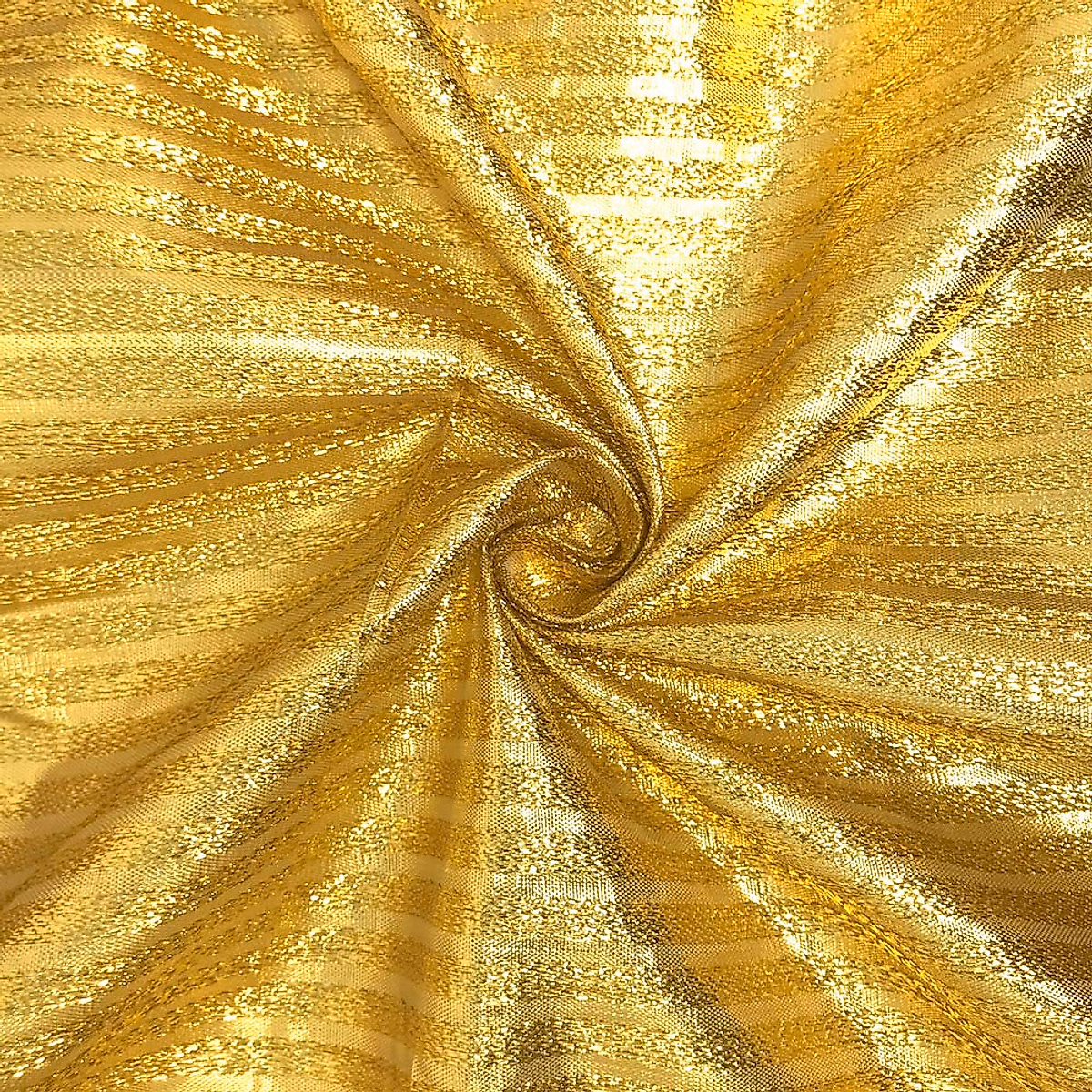 Metallic Foil Striped Brocade Fabric 56" Wide 100% Polyester Sold by The Yard (Gold/Gold)