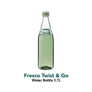 Aladdin Fresco Twist & Go Water Bottle 0.7L Sage Green – Two-Way Leakproof Lid for Easy Filling and Cleaning - Carbonated Beverage Friendly - BPA-Free - Smooth Drinking Spout - Dishwasher Safe