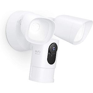 eufy Security Floodlight Camera, 1080p,2-Way Audio No Monthly Fees, 2500-Lumen Brightness, (Existing Outdoor Wiring and Weatherproof Junction Box Required) (Renewed)