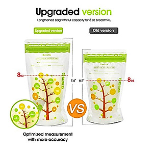 Bimirth Breastmilk Storage Bags, 112 Count BPA Free Convenient Milk Storage Bags for Breastfeeding, 8oz/235ml, 2 Easy Pouring Spouts & Self-Standing Design