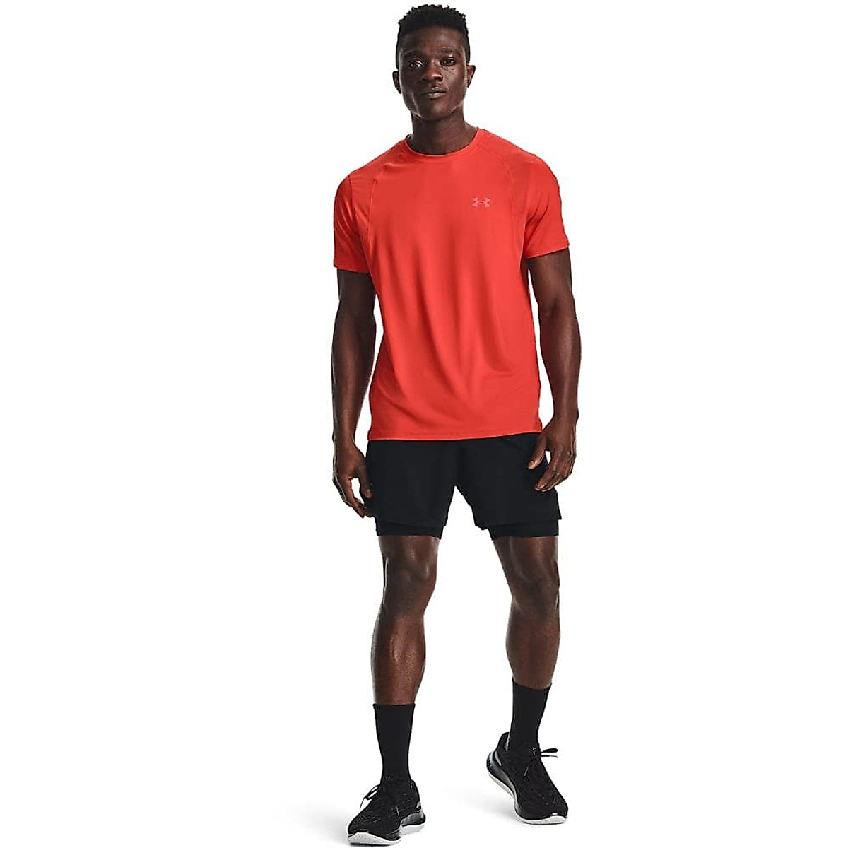 Under Armour Iso-chill Run 2n1 Shorts, Black (001)/Reflective, XX-Large