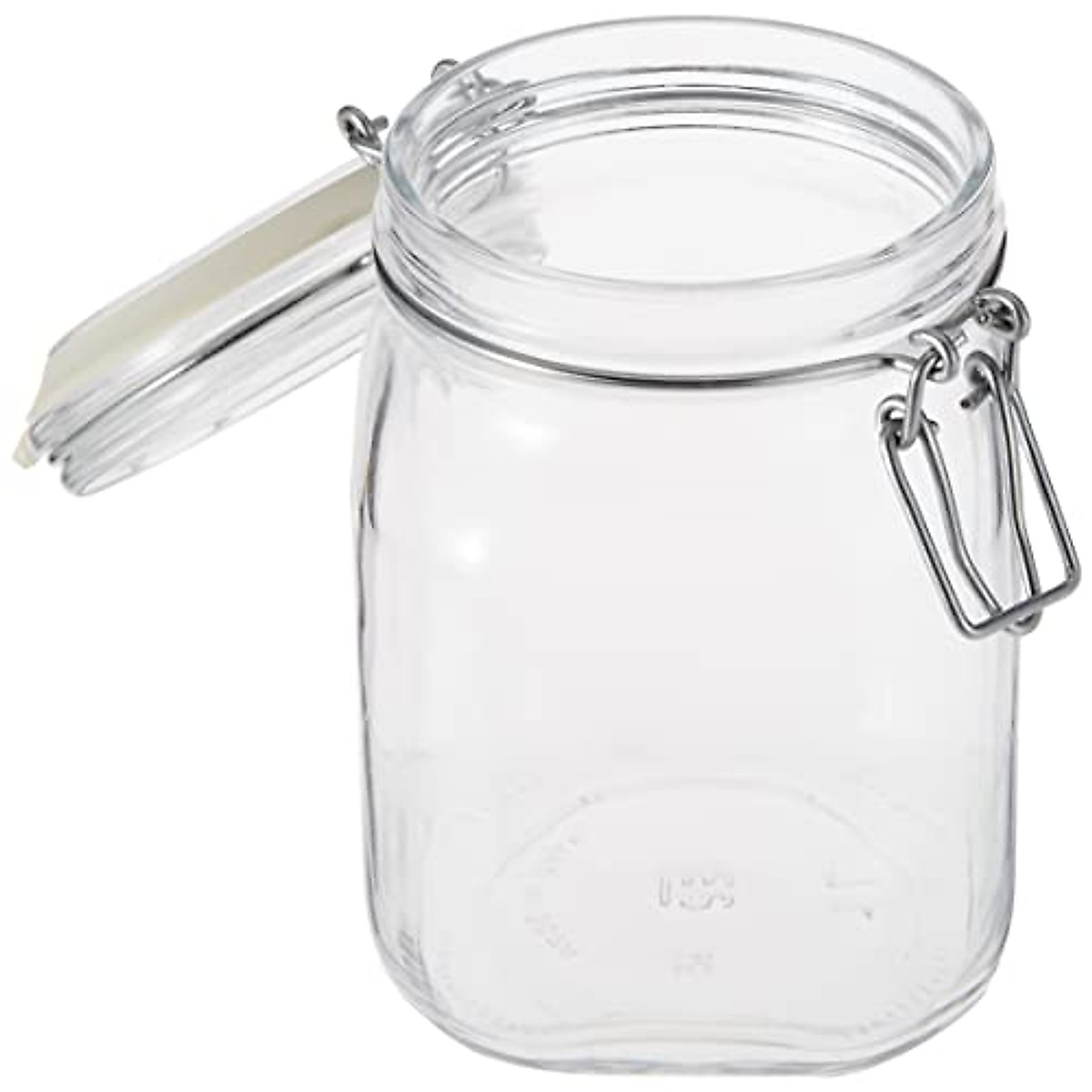 Bormioli Rocco Fido Storage Jar-Wire Bail-1 L-1 Pack, 1 liter, Clear