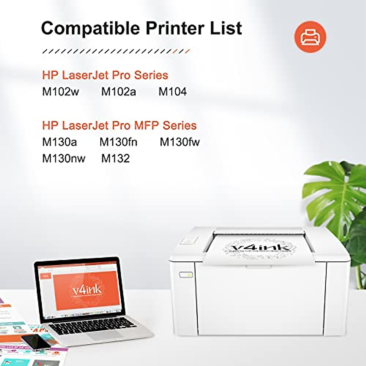 v4ink 3PK Compatible Replacement for HP 17A 19A CF217A Toner Cartridge CF219A Drum Black Ink Set for HP Pro MFP M130fw M130nw M130fn M130a M102w M102a Printer (1 Drum + 2 Toners)