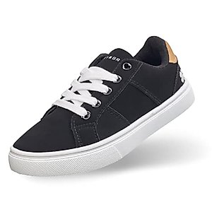 Lucky Brand Chase Kid’s Casual Lace-Up Sneakers Comfortable Unisex Childrens Running Walking Child Fashion School Sneaker Shoes for Boys and Girls (Little Kid) in Black Size 2