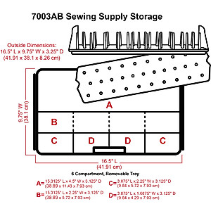 ArtBin 7003AB Sew-Lutions Sewing Supply Storage System with Lift-Out Thread Spool Tray, [1] Plastic Storage Case, Clear