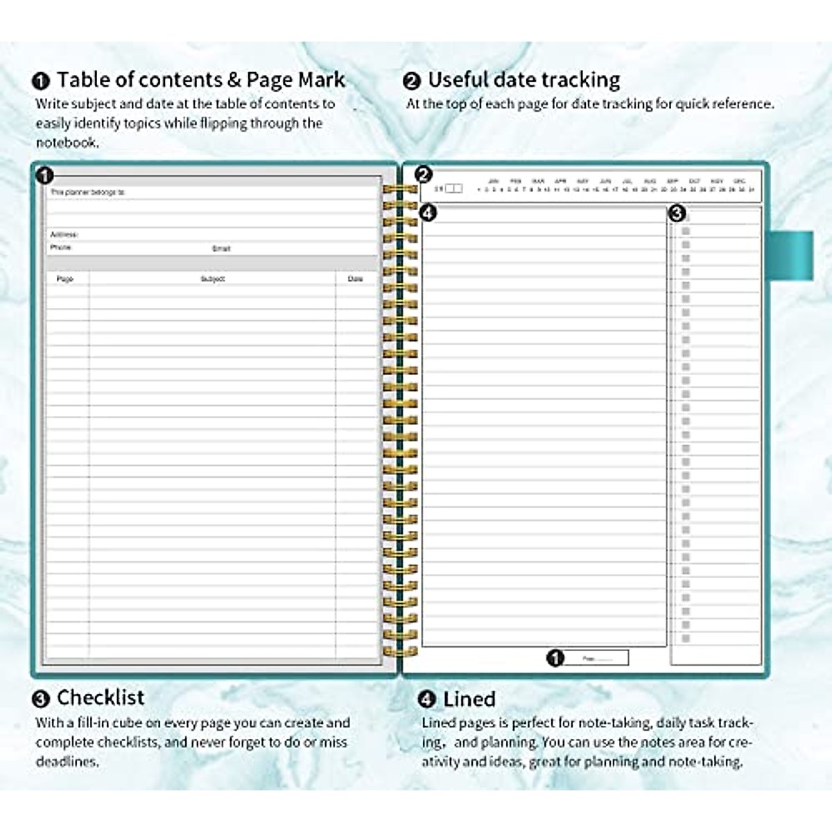 Regolden-Book To Do List Notebook , Daily To Do List Planner for Work, Project Planner Notebook for Daily Tasks & Personal Organizer, Checklist Notebook for Man/ Women, Pocket, Pen Loop, 160 Pages (7"x10")