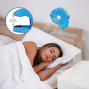 SkyGenius Battery Operated Clip On Baby Stroller Fan (Blue)