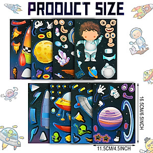 48 Sheets Space Stickers for Kids Planet Make Your Own Stickers Outer Space Sticker Make a Face Astronaut Stickers Solar System Stickers for Birthday Party Favors