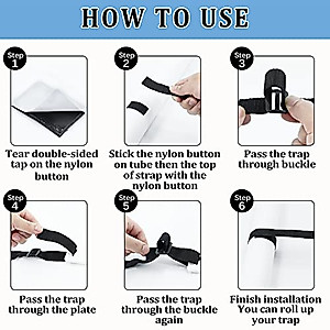 Gekufa Pool Cover Straps, Solar Cover Reel Strap kit for In-Ground Swimming Pools, Including 8 Straps with Hoop and Loop Tapes, 8 Fastener Plates, 8 Buckles