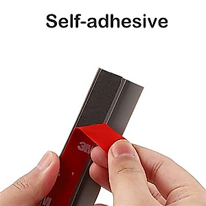 3.2FT Floor Transition Strip Self Adhesive, Transition Door Strip, Carpet & Floor Edging Trim Strip PVC Carpet Trim Suitable for Threshold Transitions with a Height 0.15~0.23Inch (4~6mm) (Color : Bla